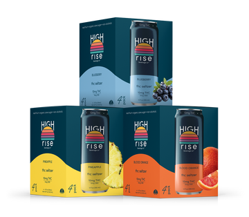 Shop High Rise Beverages: THC, CBD, and Adaptogen Seltzers