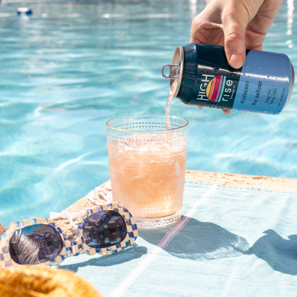 Blueberry 5mg THC Seltzer - 12oz, 4-Pack | High Rise Beverage – High ...